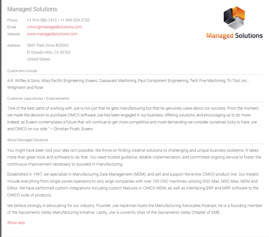 Managed Solutions Now Certified CIMCO Software Solution Provider - Managed Solutions